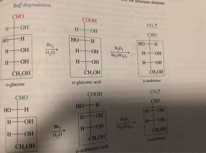 Solved TOP Structure determi- Ruff degradation CHO COOH CO2 | Chegg.com