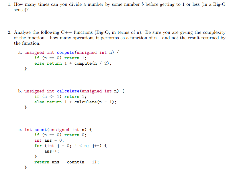 Solved 1. How many times can you divide a number by some | Chegg.com