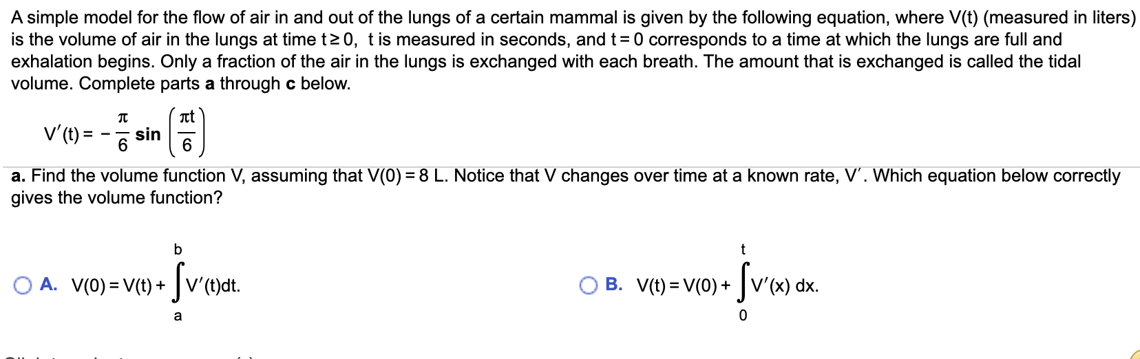 Solved A simple model for the flow of air in and out of the | Chegg.com