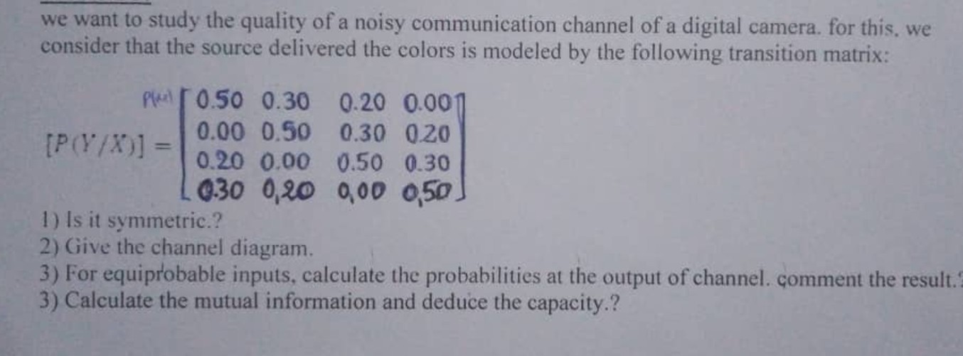 Solved we want to study the quality of a noisy communication | Chegg.com