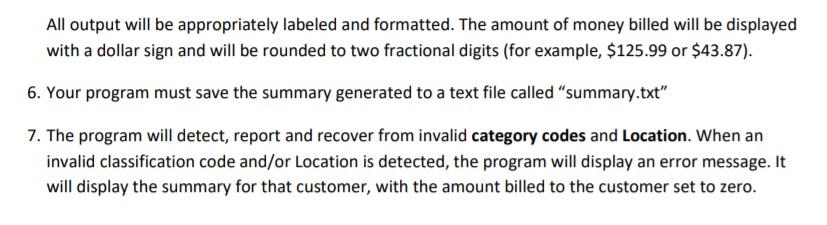 Assignment Specifications 1. The program will compute | Chegg.com