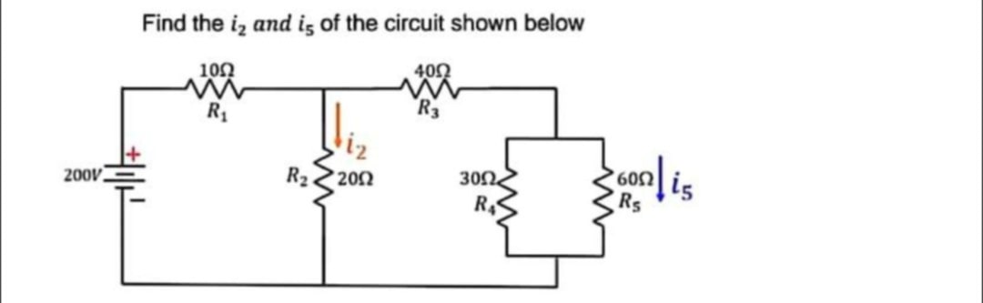 Solved Find the i2 ﻿and i5 of ﻿the circuit shown below | Chegg.com