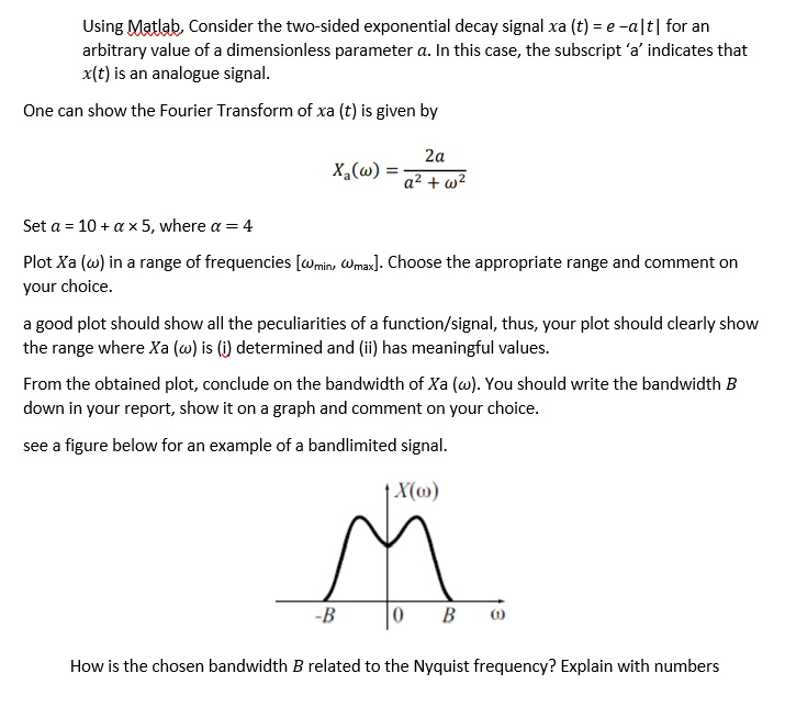 Solved Using Matlab, Consider the two-sided exponential | Chegg.com