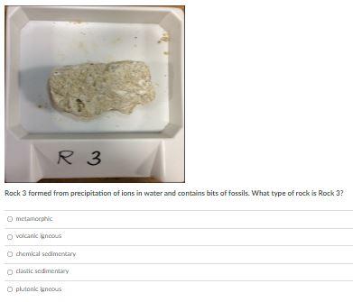 Solved R 3 Rock 3 formed from precipitation of ions in water | Chegg.com