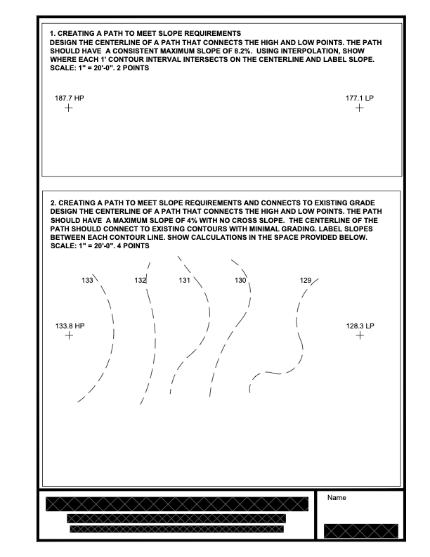 CREATING A PATH TO MEET SLOPE REQUIREMENTSDESIGN THE | Chegg.com