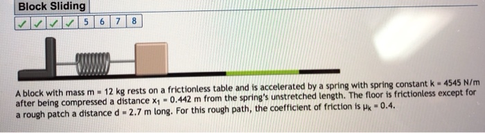Solved Block Sliding A block with mass m 12 kg rests on a | Chegg.com