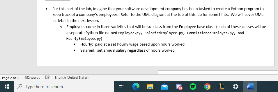 Solved Employee employeeld: String employeeName : String | Chegg.com