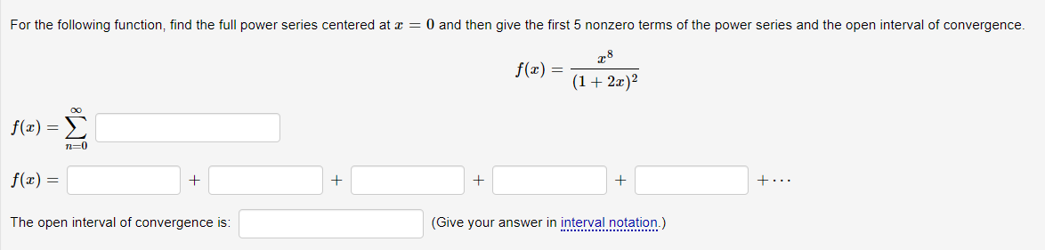 Solved For the following function, find the full power | Chegg.com
