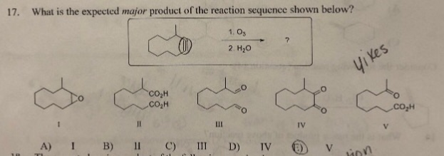 Solved What is the expected major product of the reaction | Chegg.com