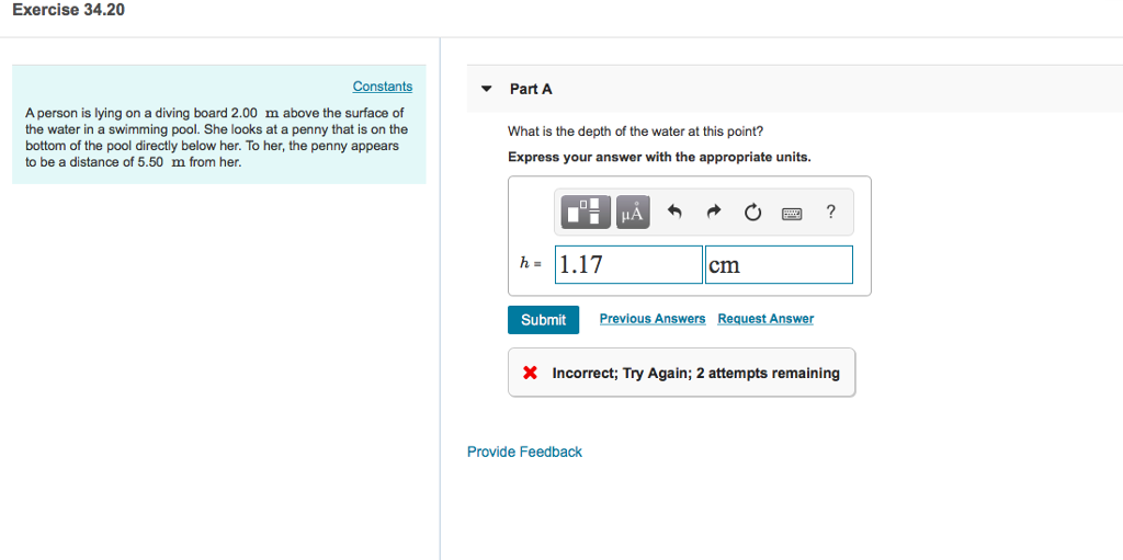 Solved Exercise 34.20 Constants Part A A person is lying on | Chegg.com