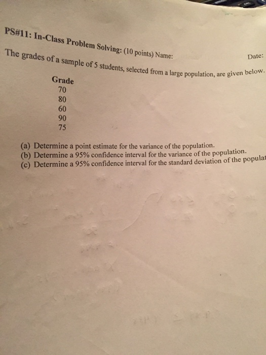 Solved PS#11 : In-Class Problem Solving: (10 points) Name: | Chegg.com