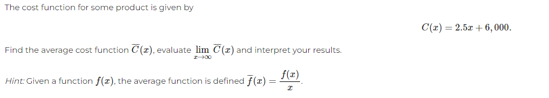 Solved The cost function for some product is given by | Chegg.com