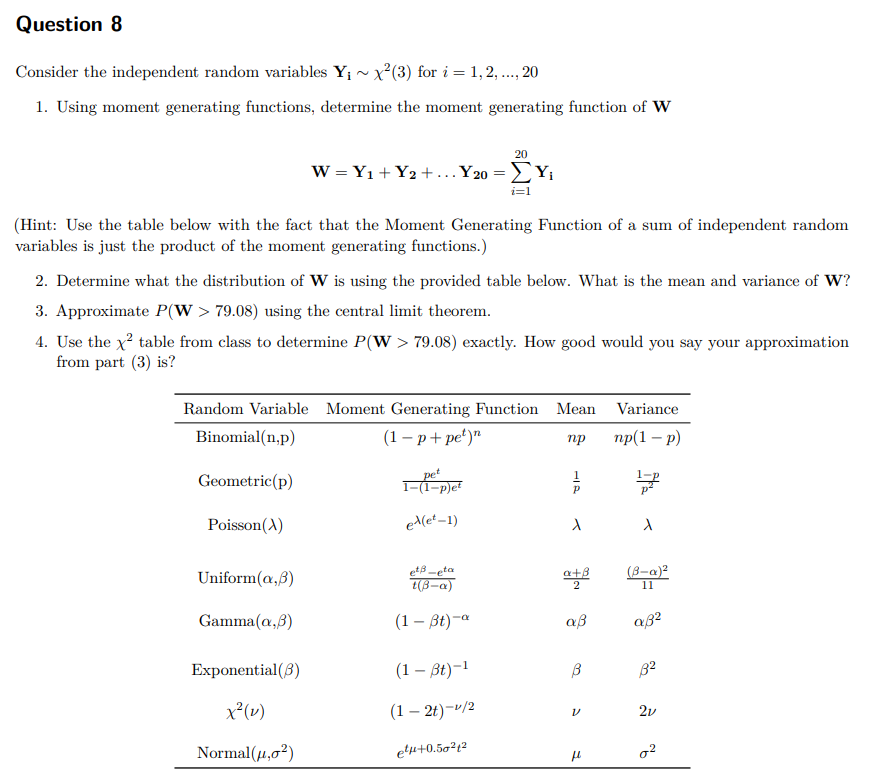 Consider the independent random variables Yi∼χ2(3) | Chegg.com