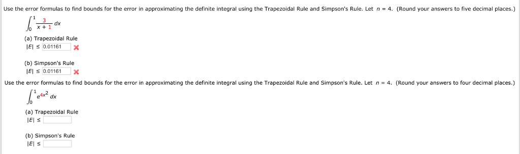Solved Use The Error Formulas To Find Bounds For The Error 5541
