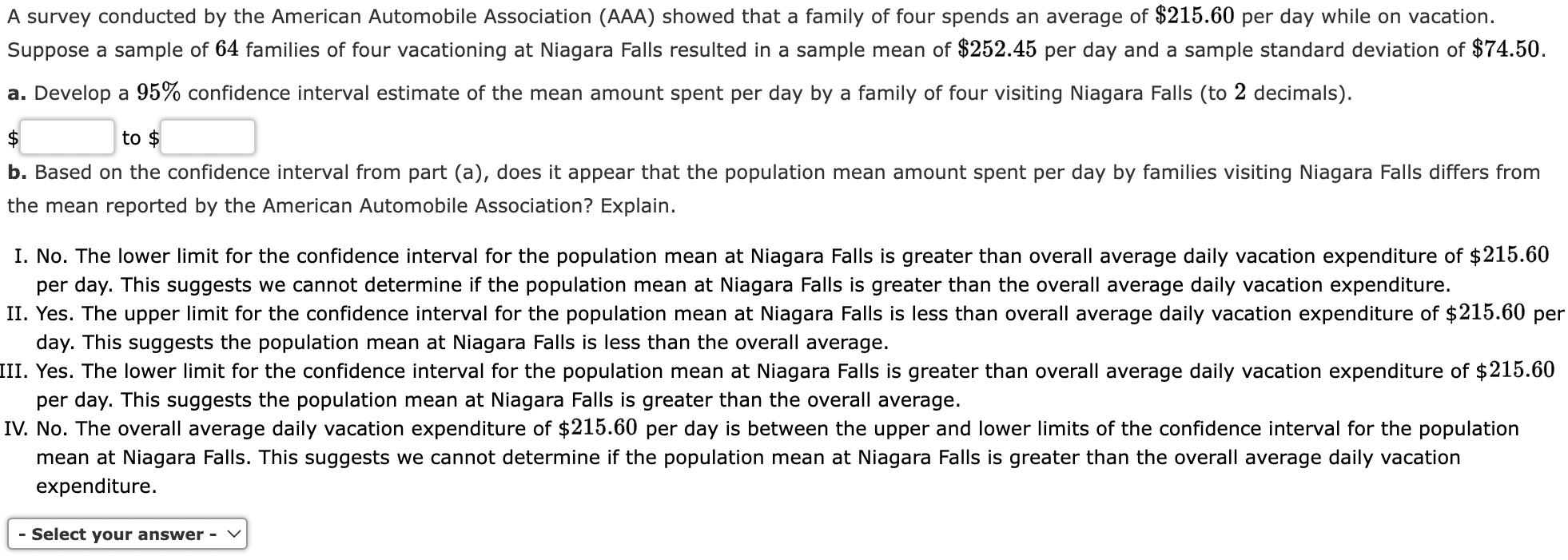Solved A survey conducted by the American Automobile | Chegg.com