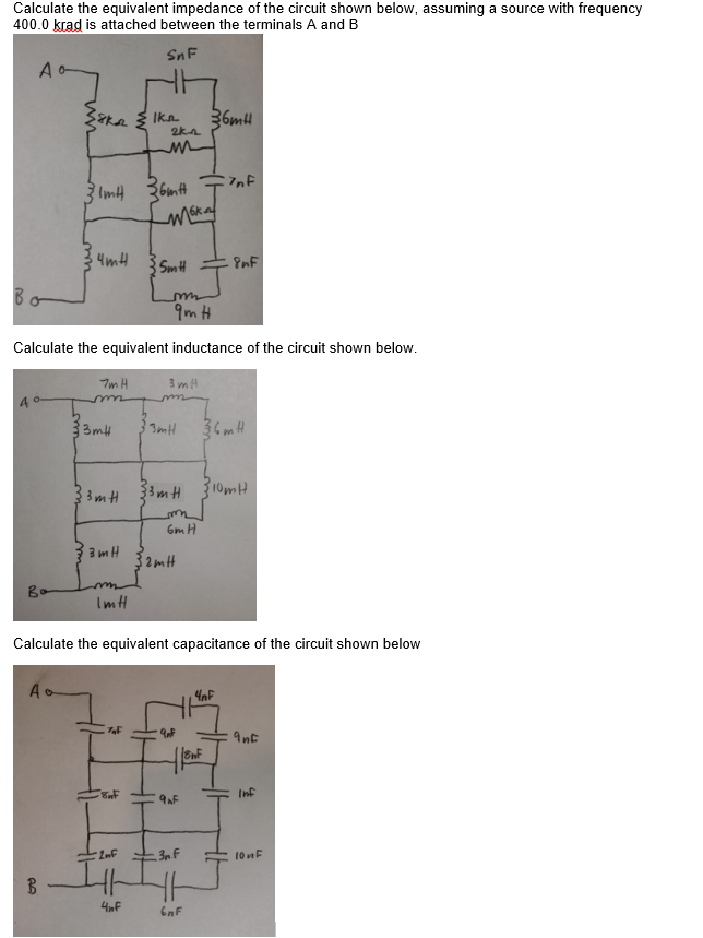 Solved Calculate the equivalent impedance of the circuit | Chegg.com