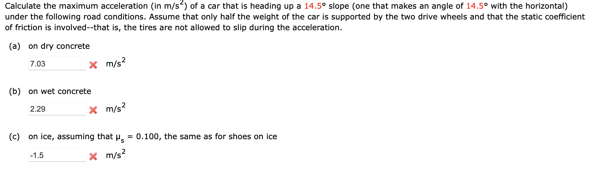 Solved Calculate the maximum acceleration (in m/s2 ) of a | Chegg.com