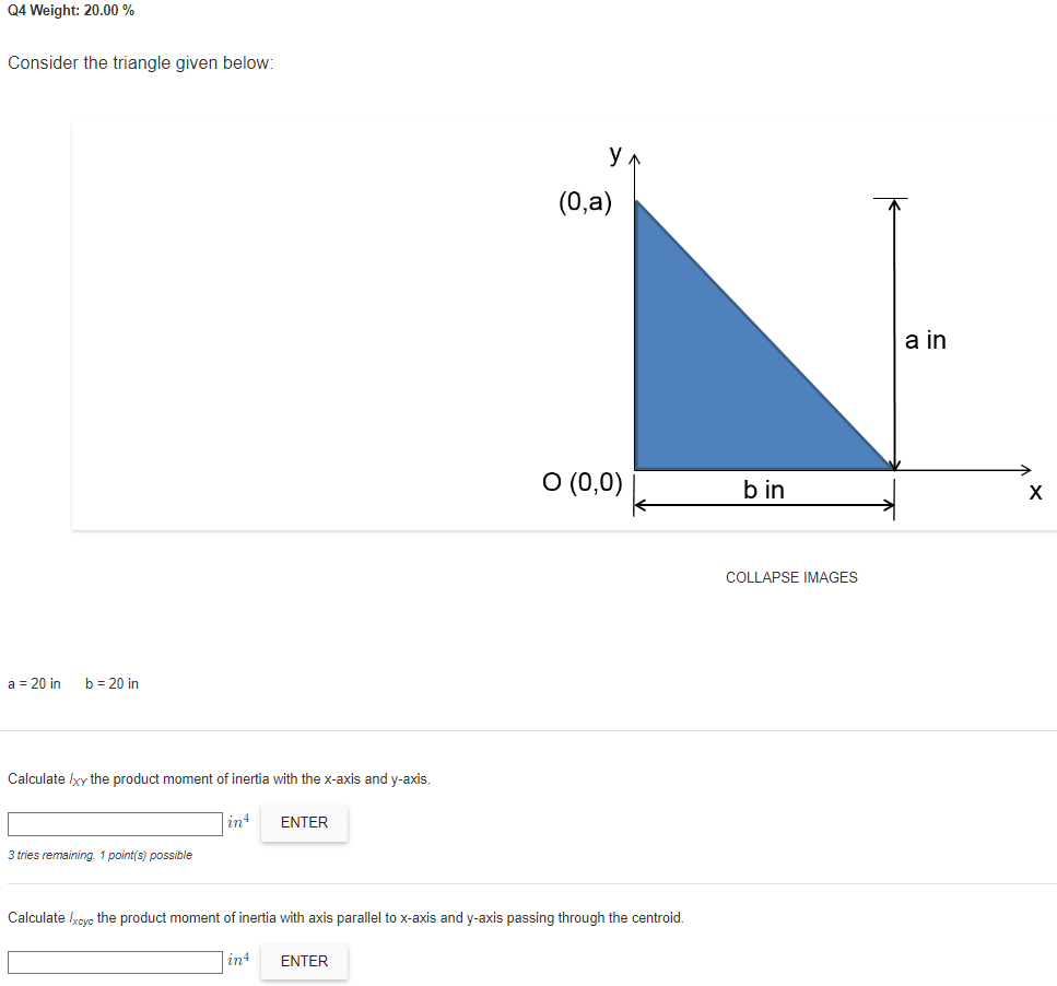 Solved Consider the triangle given below: COLLAPSE IMAGES | Chegg.com