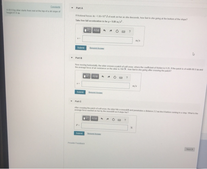 Solved Constant Part A A 60 0kg skier starts from rest ot | Chegg.com
