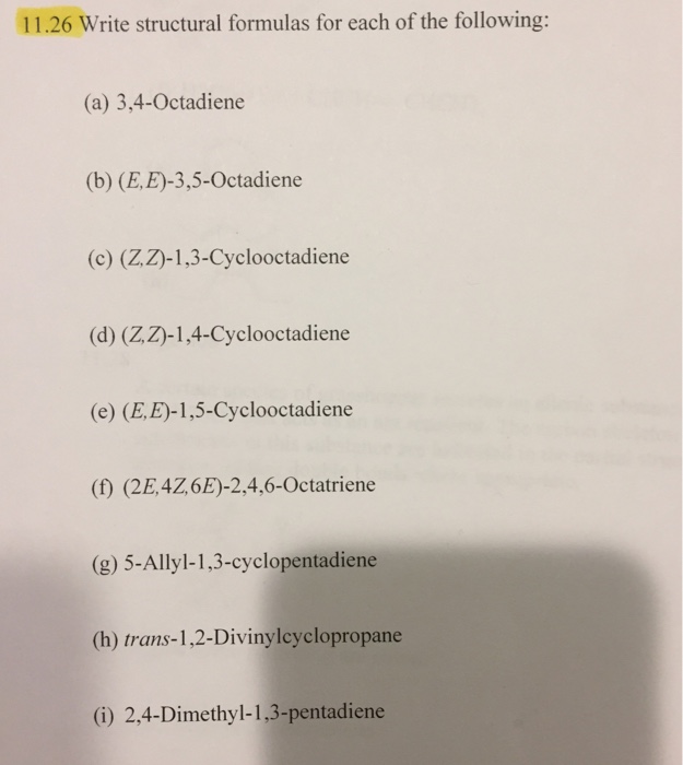 Solved 呵 11.26 Write structural formulas for each of the | Chegg.com
