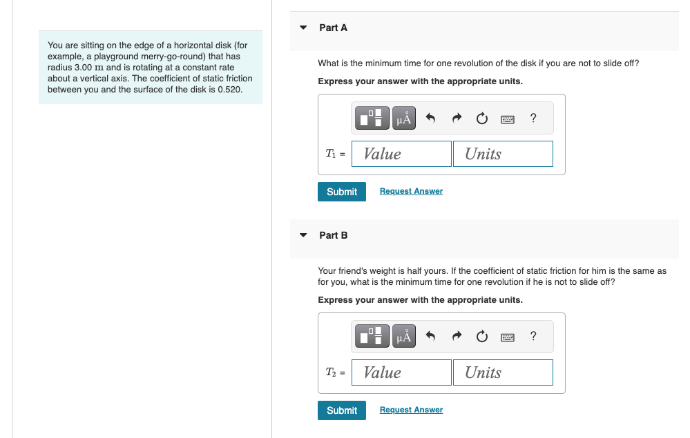 Solved You are sitting on the edge of a horizontal disk (for | Chegg.com