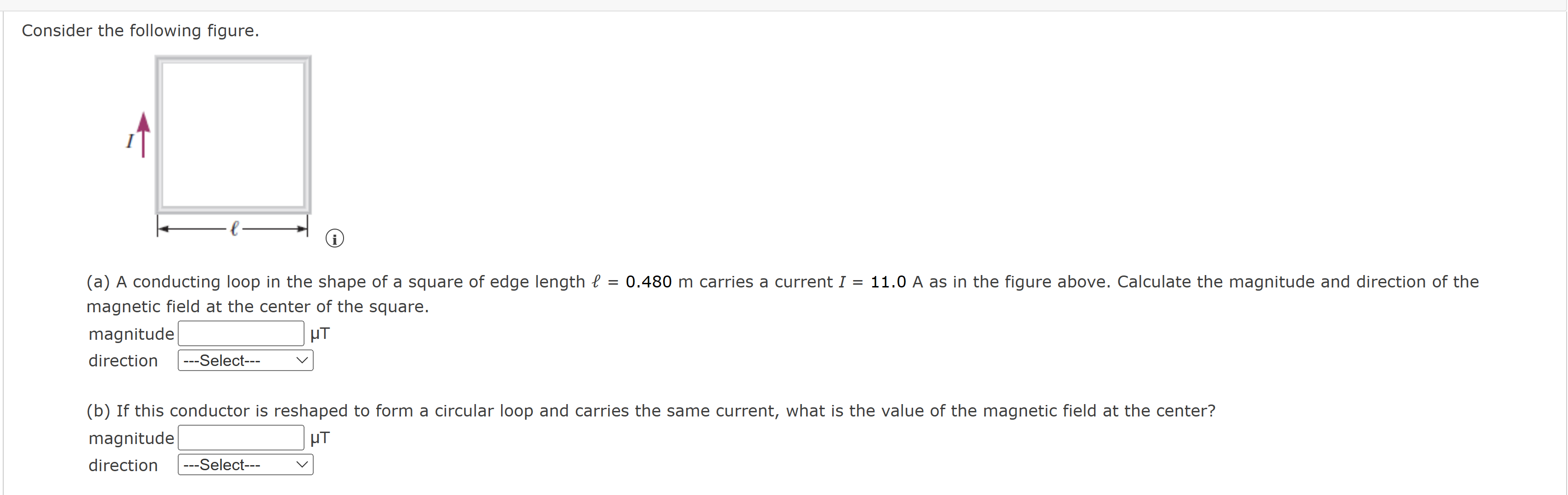 Solved Consider the following figure. magnetic field at the | Chegg.com