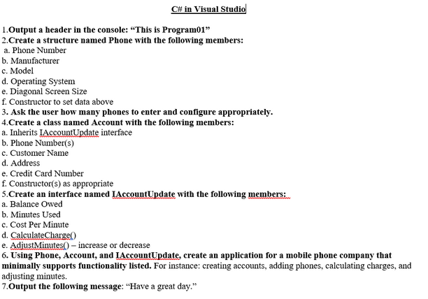Solved C# in Visual Studio 1. Output a header in the | Chegg.com