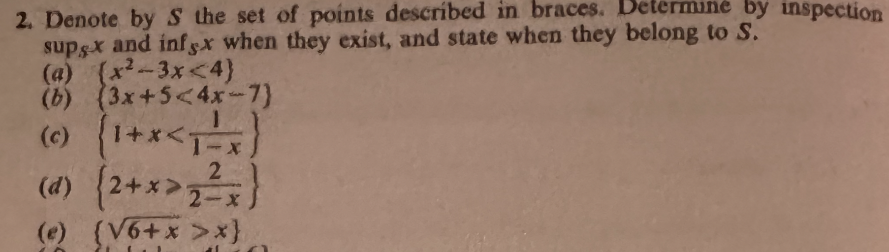 Solved 2. Denote by S the set of points described in braces. | Chegg.com
