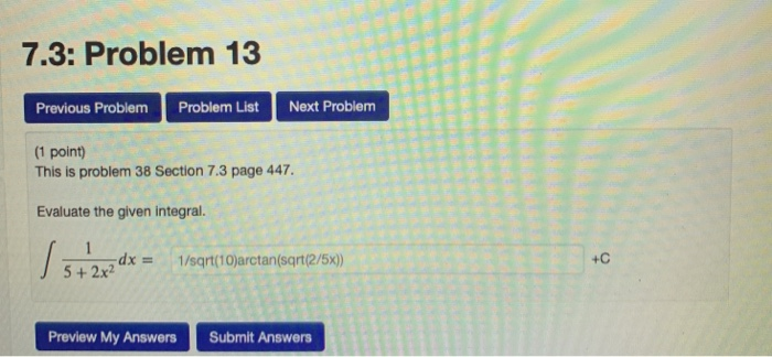 Solved 7.3: Problem 12 Previous Problem Problem ListNext | Chegg.com