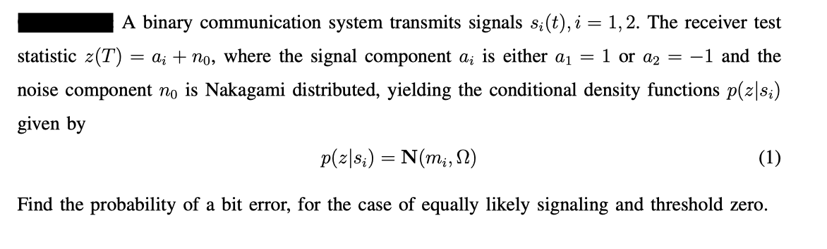 A binary communication system transmits signals | Chegg.com