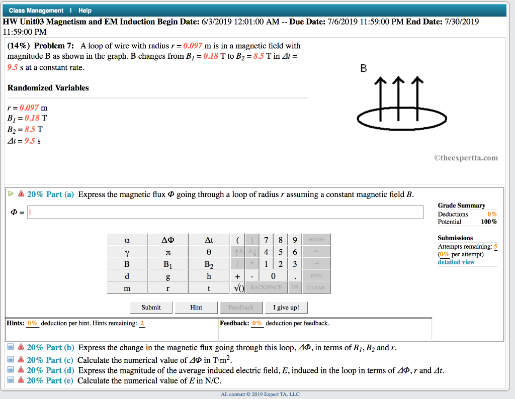 Solved Class Management Help HW Unit03 Magnetism and EM | Chegg.com
