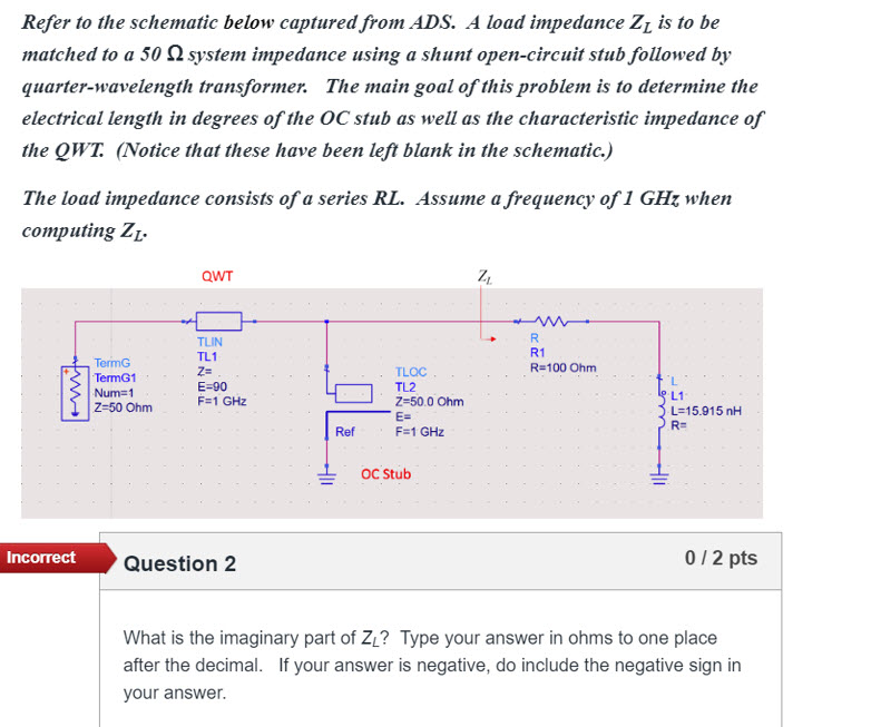 Solved Refer to the schematic below captured from ADS. A | Chegg.com