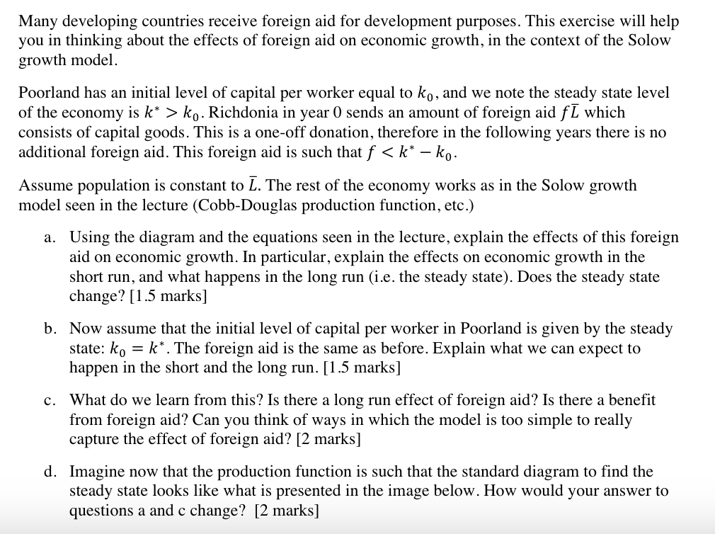 Solved Many developing countries receive foreign aid for | Chegg.com