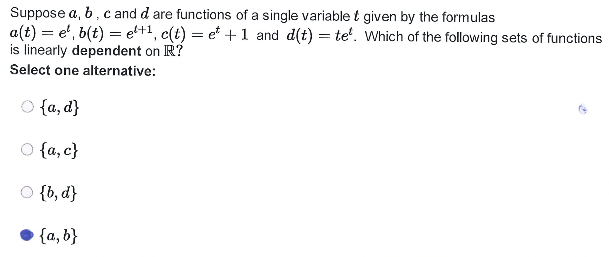 Solved Suppose a,b,c ﻿and d ﻿are functions of a single | Chegg.com