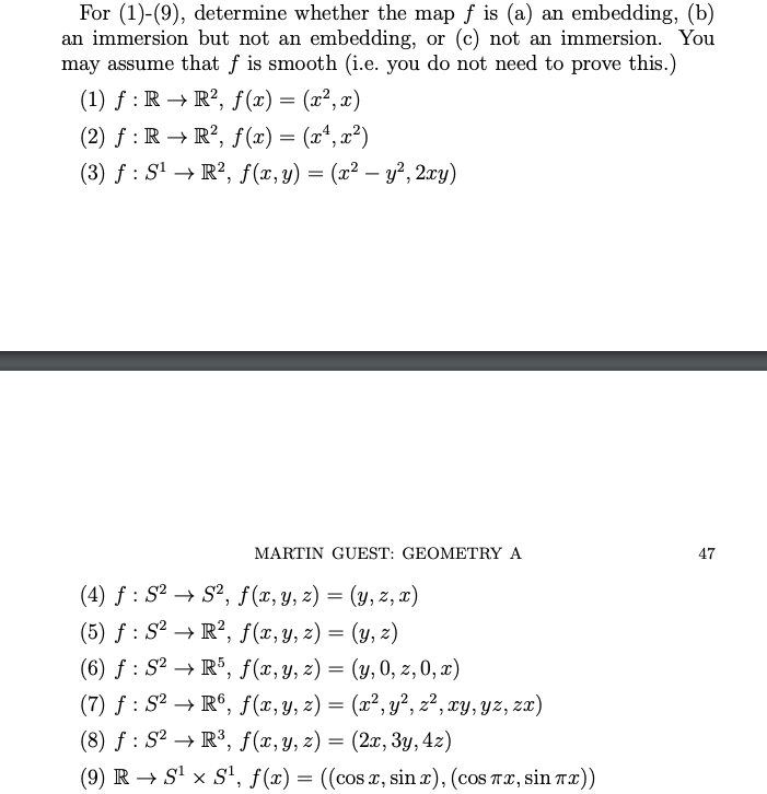 Solved For (1)-(9), determine whether the map f is (a) an | Chegg.com