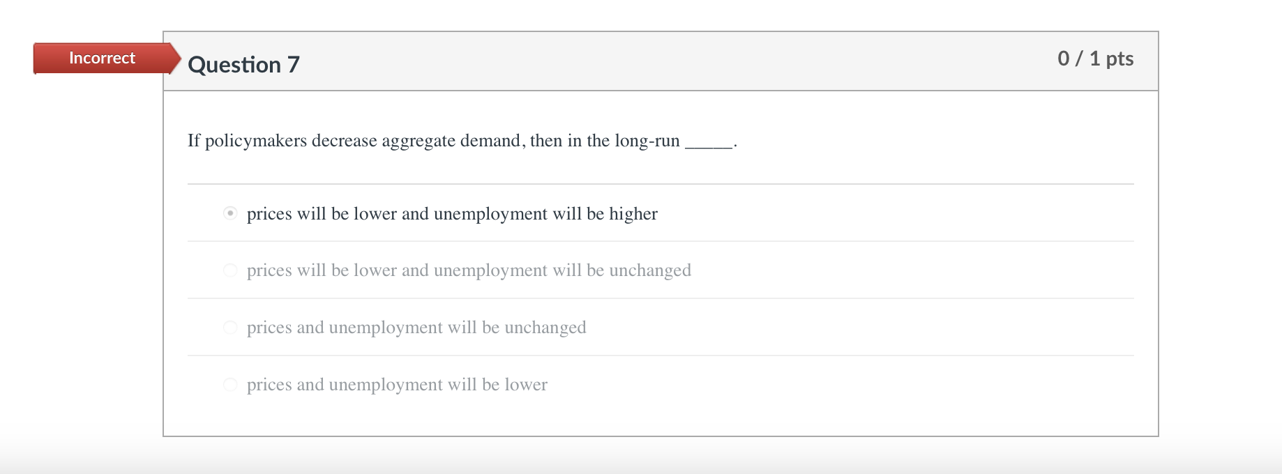 Solved If policymakers decrease aggregate demand, then in | Chegg.com