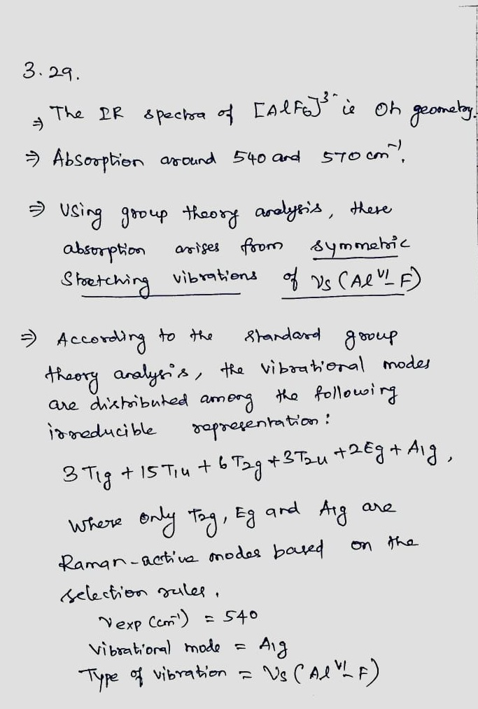 (Solved) - The IR spectra of salts of [AlF6] 3– (Oh) exhibit ...