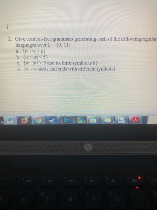 Solved 2. Give context-free grammars generating each of the | Chegg.com Solved 2. Give context-free grammars generating each of the | Chegg.com