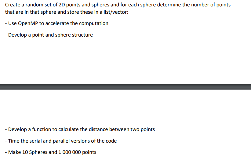 Solved Create a random set of 2D points and spheres and for | Chegg.com