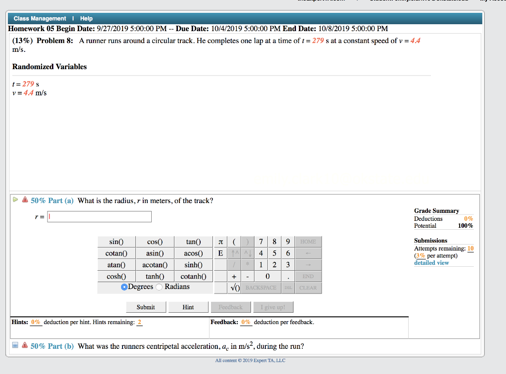 Solved Class Management Help Homework 05 Begin Date: | Chegg.com