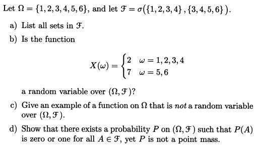 Solved Let S = {1,2,3,4,5,6), and let F = | Chegg.com
