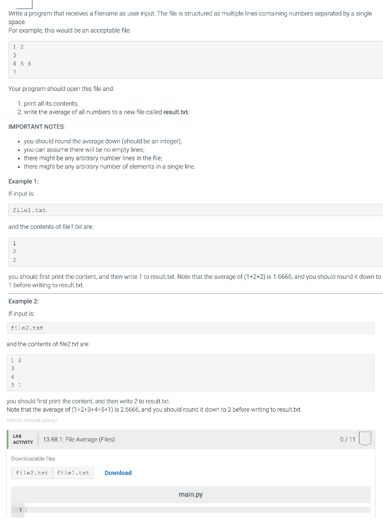 Solved Write a program that receives a filename as user | Chegg.com