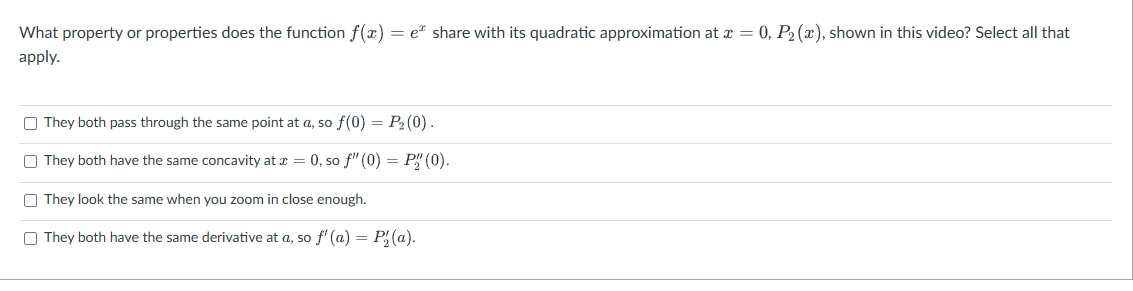 Solved What property or properties does the function f(x)=ex | Chegg.com