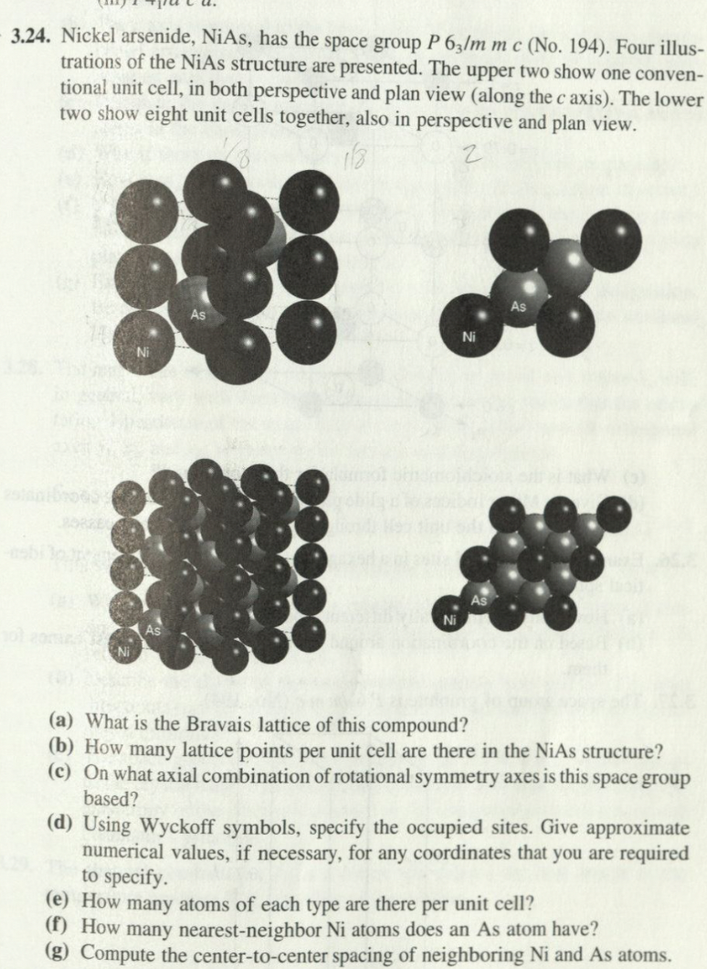 **Tulu. 3.24. Nickel arsenide, NiAs, has the space | Chegg.com