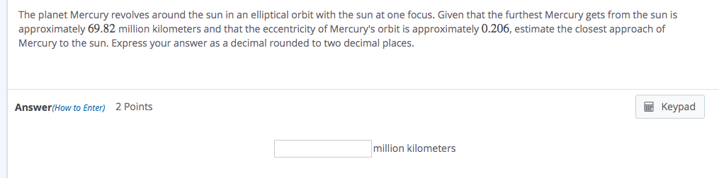 Solved The planet Mercury revolves around the sun in an | Chegg.com
