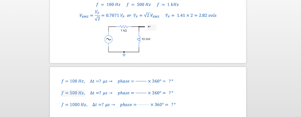 Solved How Do I get the delta t and the phase for each | Chegg.com