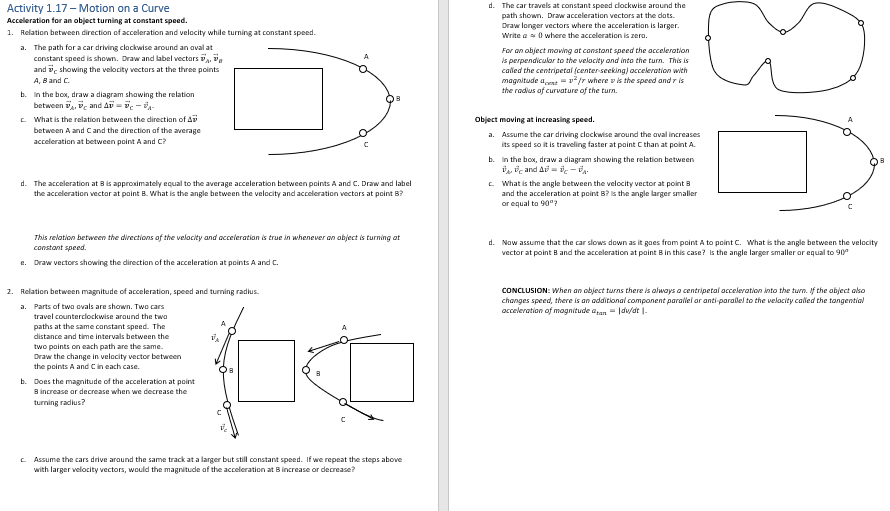 Solved Activity 1.17 - Motion on a Curve Acceleration for an | Chegg.com