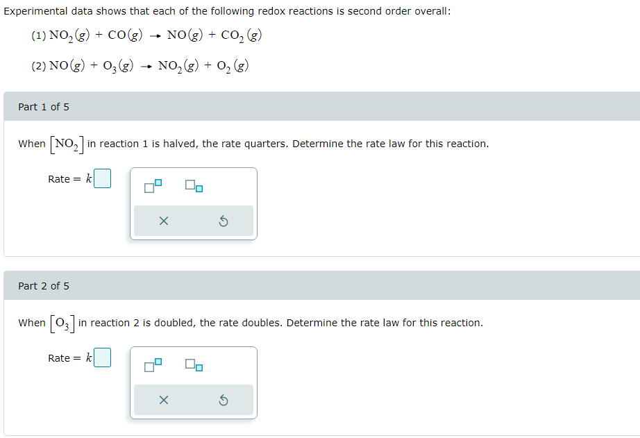 Solved Experimental data shows that each of the following | Chegg.com