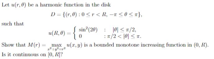 Solved Let u(r,θ) be a harmonic function in the disk | Chegg.com