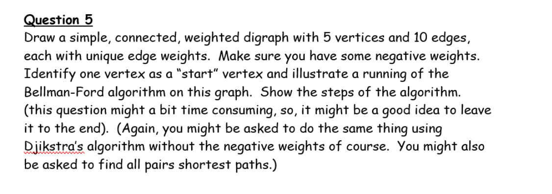 Ider Question 5 Draw a simple, connected, weighted | Chegg.com
